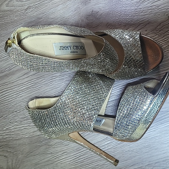 Jimmy Choo | Shoes | Jimmy Shoo London Size 365 Gold Silver | Poshmark